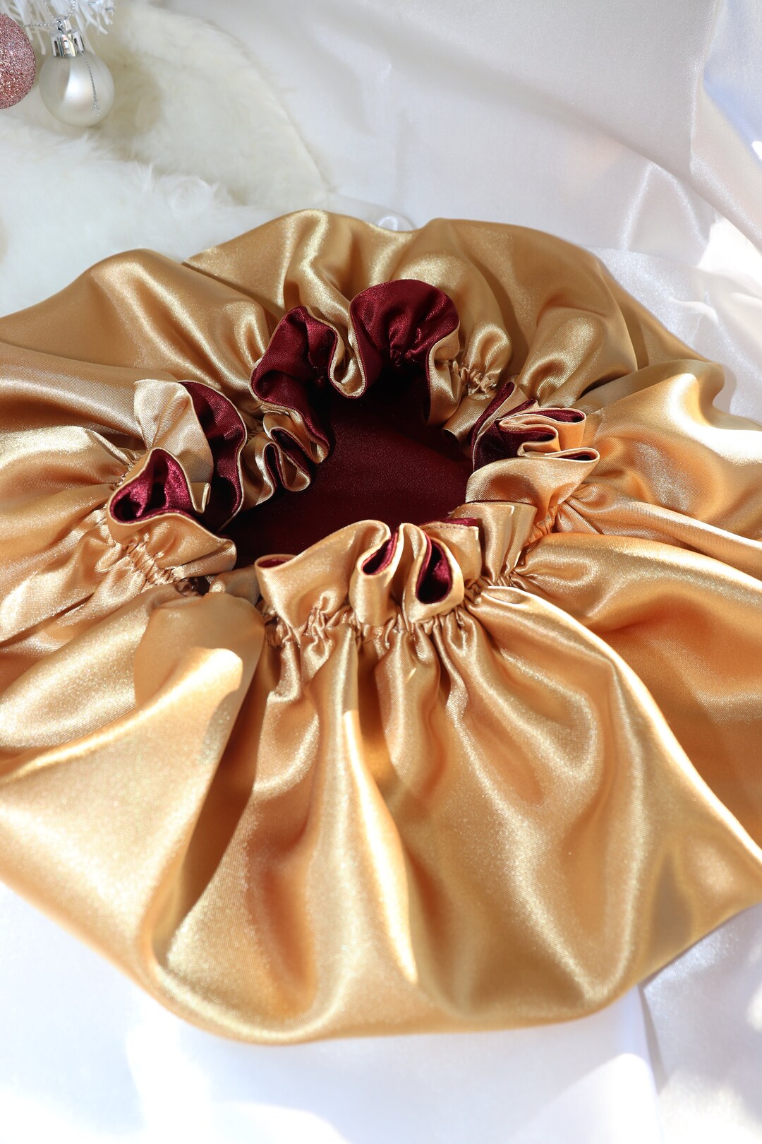 Reversible Luxury Bonnet: Merlot & Gold, Double Lined - Etsy