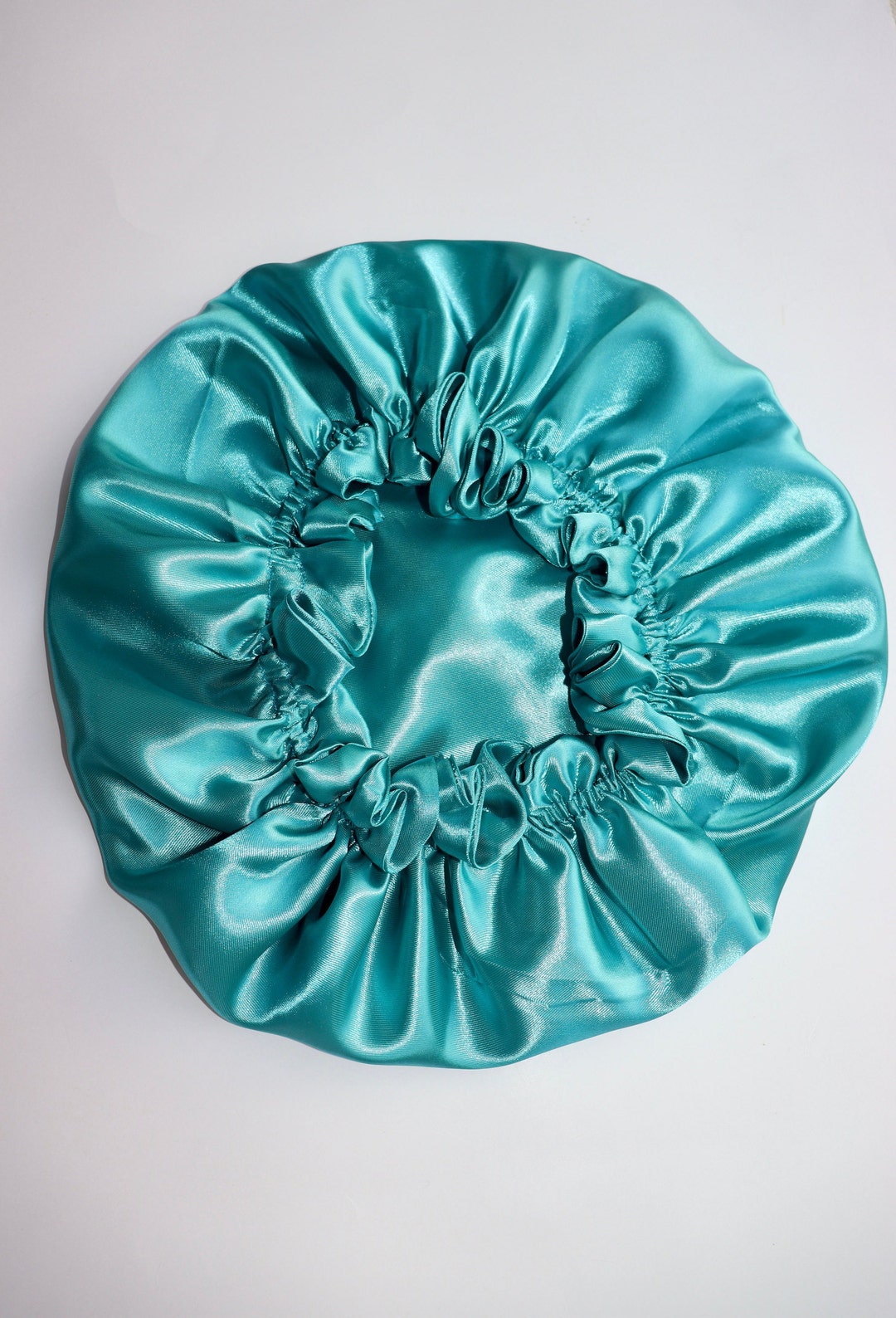 Teal Satin Bonnet: Double Lined Sleep Cap - Etsy