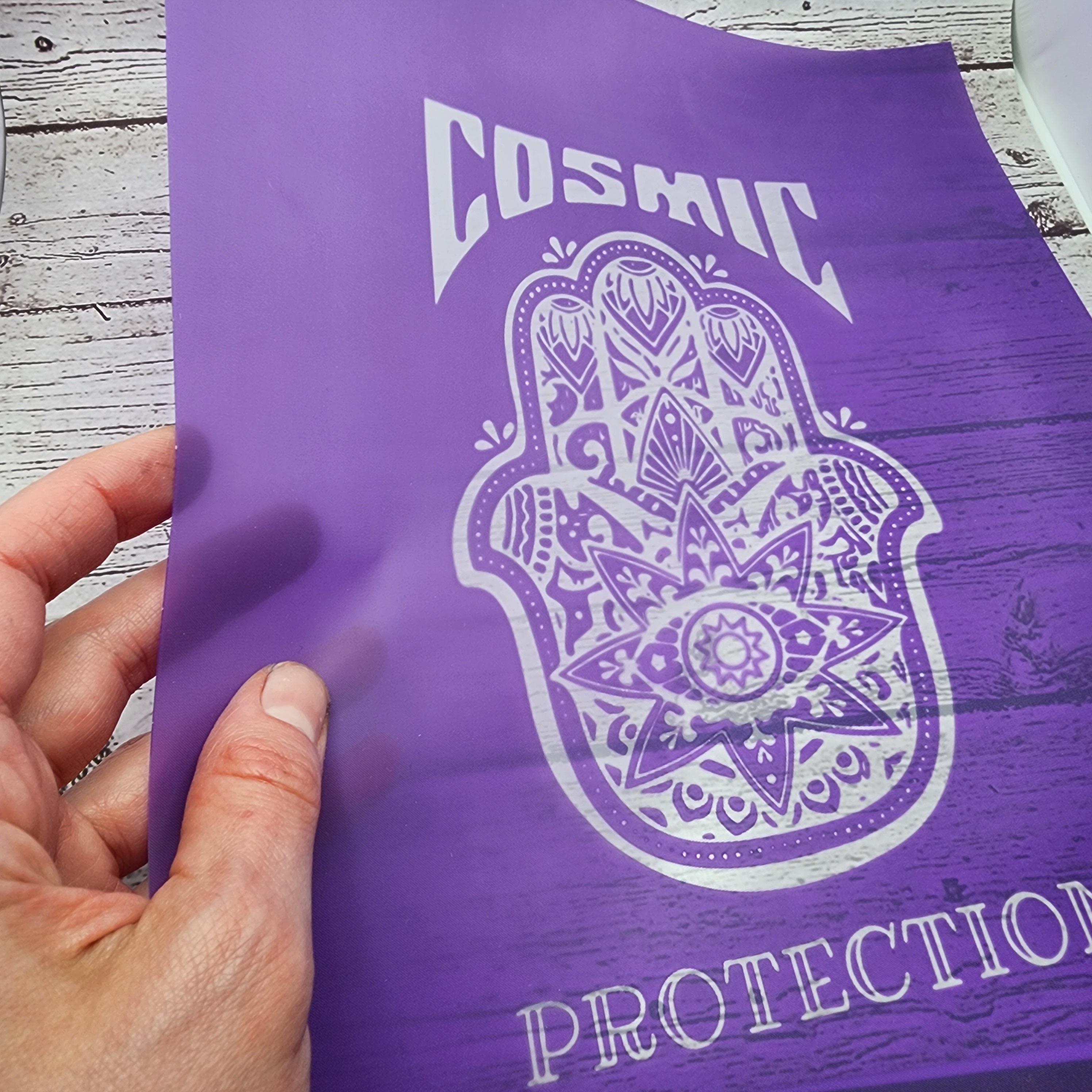 Self-adhesive Stencil 'cosmic Protection' With Vintage Hamsa Hand ...