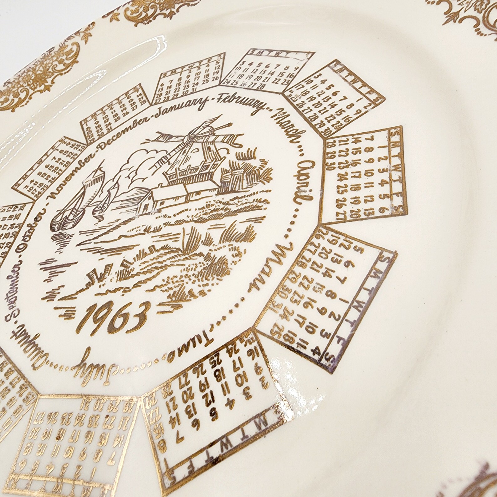 Vintage 1963 Calendar Plate-vintage Plate-plate From 1960's-ceramic ...