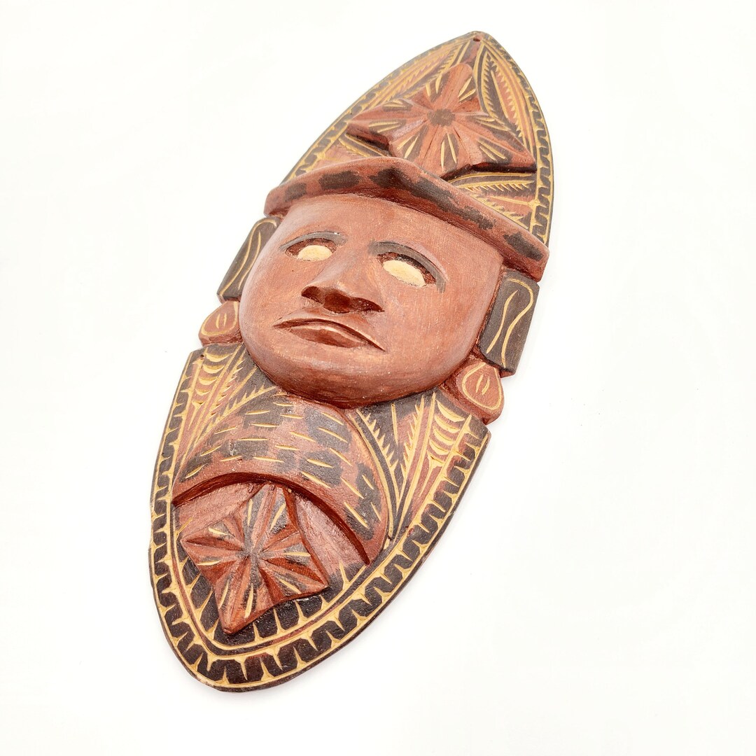 Hand Carved African Mask: Vintage Wooden Home Decor Art - Etsy