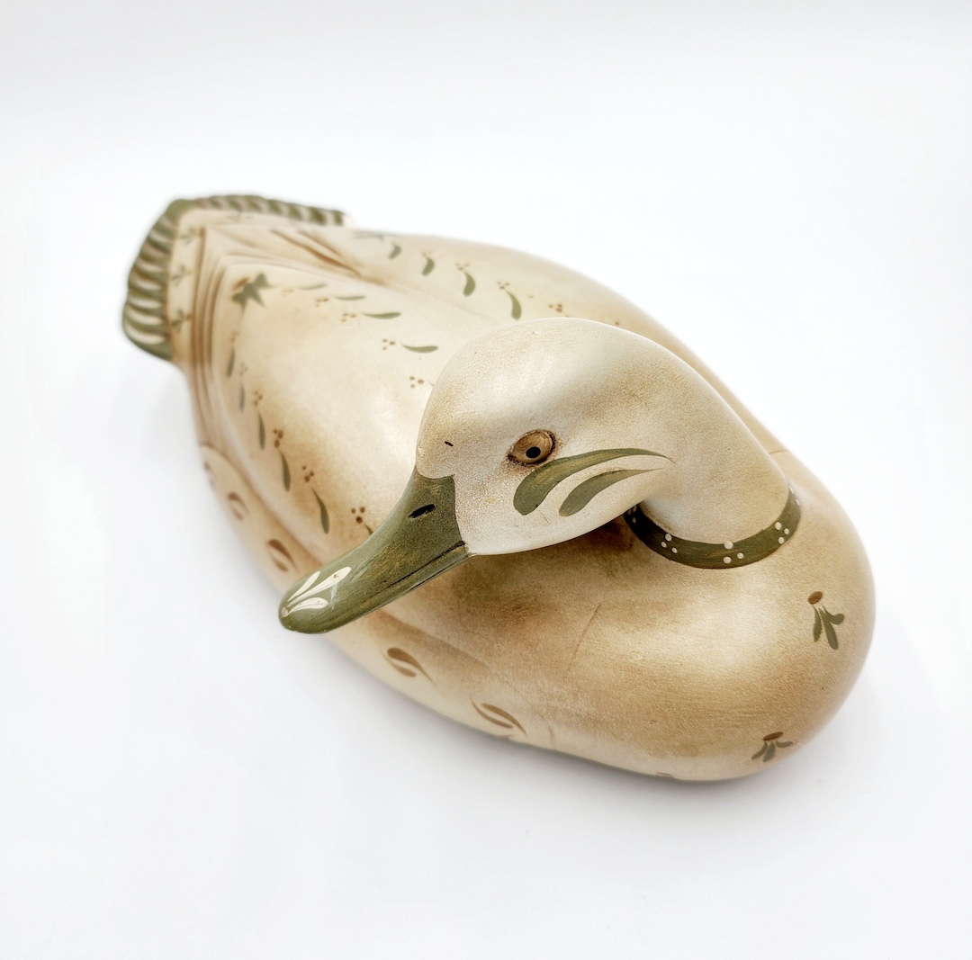 Ceramic Duck With a Henna-like Design-collectible-a Neutral Beige With ...