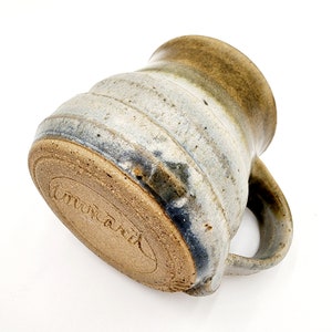 Signed Pottery Mug-handmade Pottery-gray, Brown and Light Blue Mug ...