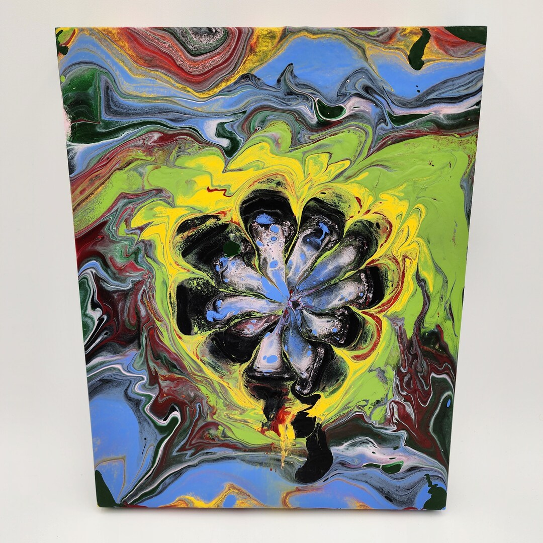Original Acrylic Paint Pour Flower Painting - Colorado Artist - Etsy