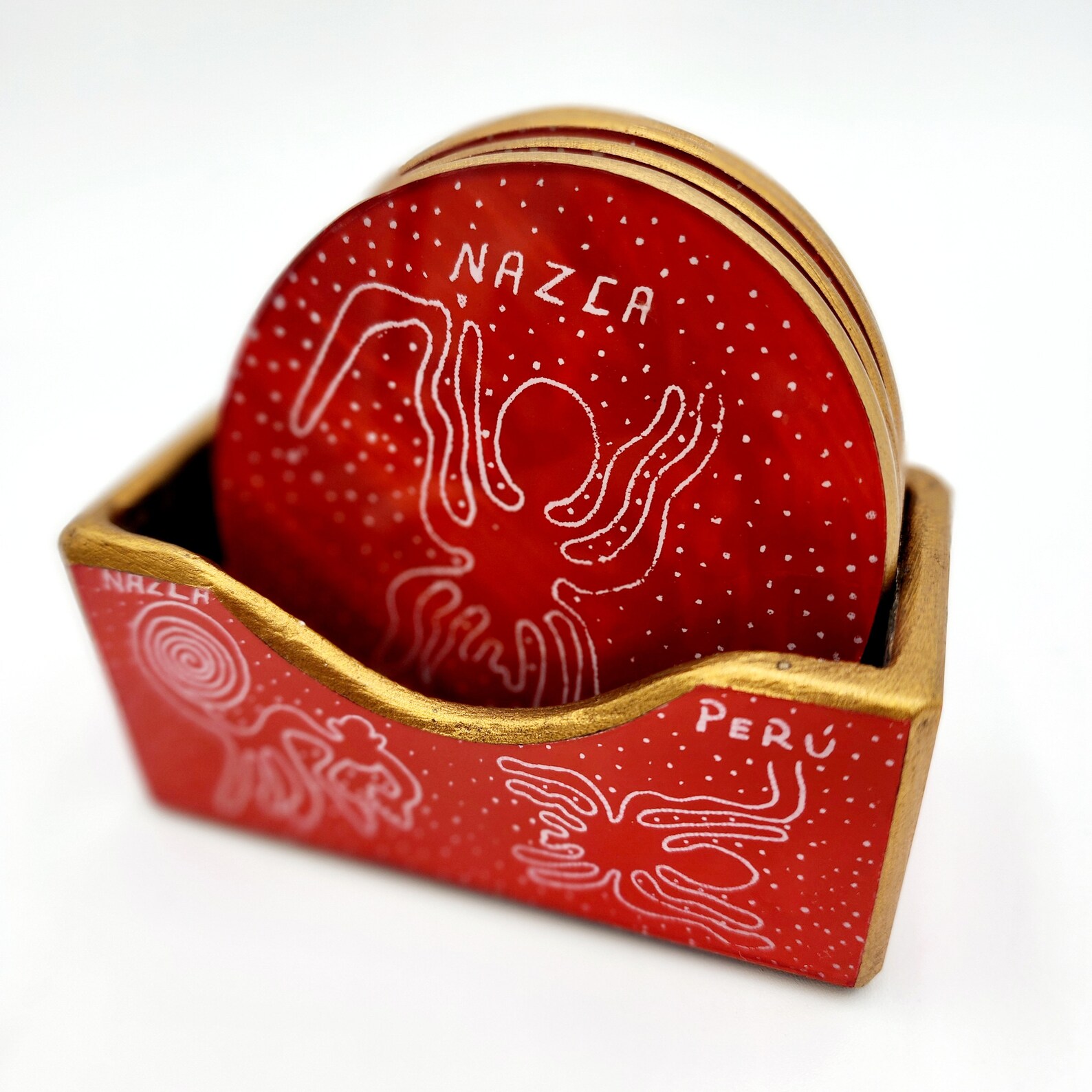Nazca Peru Coasters Set of 4 With Holder. Nazca Lines Are a Group of ...