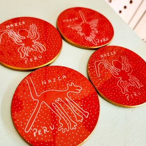 Nazca Peru Coasters Set of 4 With Holder. Nazca Lines Are a Group of ...