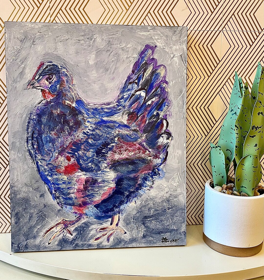 Original Acrylic Painting of an Energetically Painted, Multi-colored ...