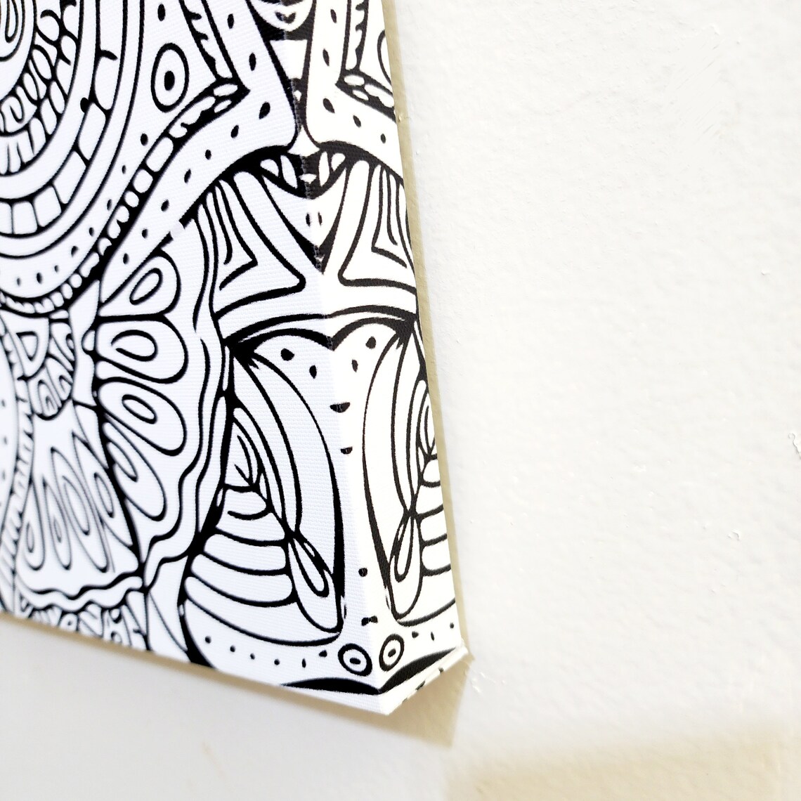 Color Your Own Canvas Mandala Buffalo Image Unique and Hand Drawn ...