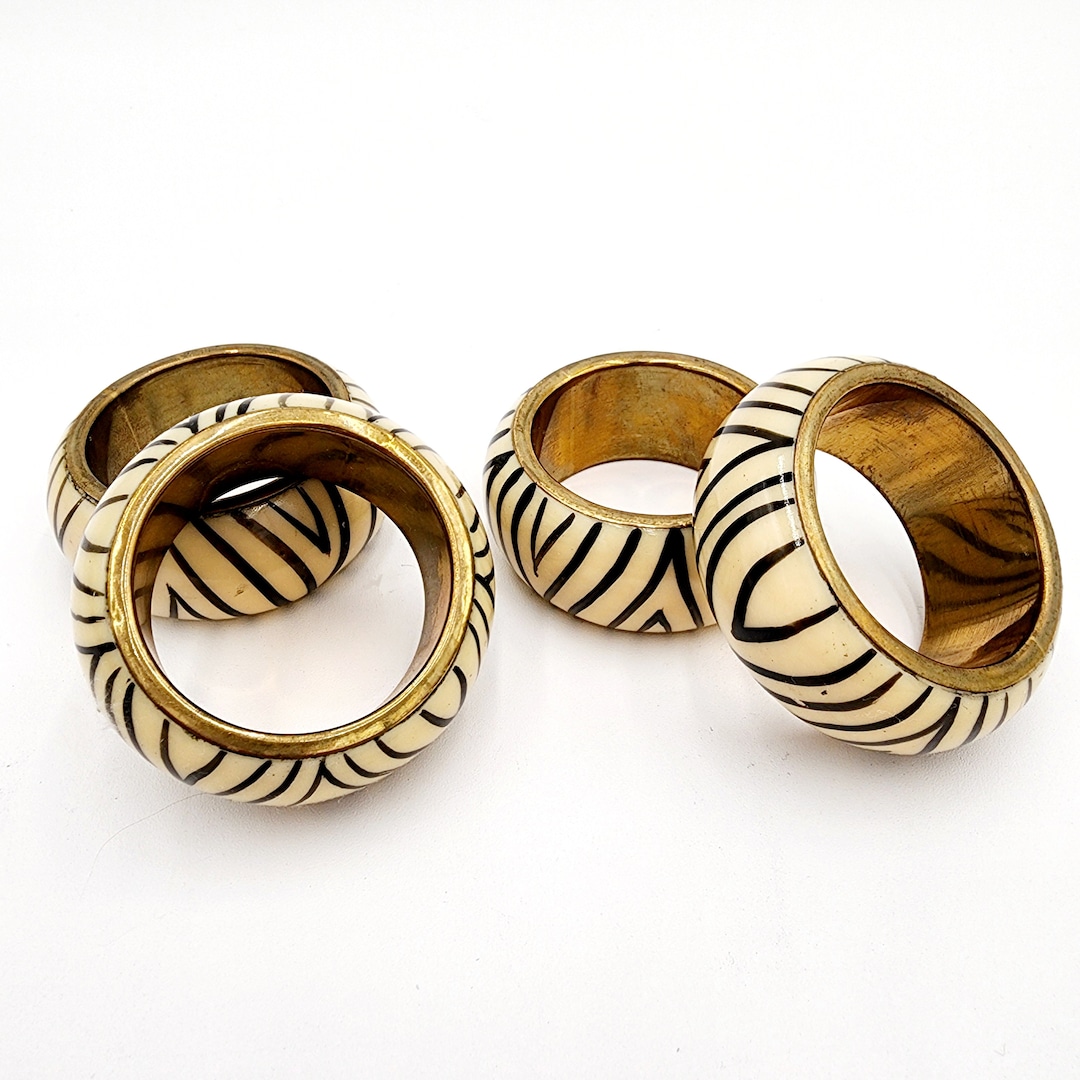 Zebra Napkin Rings-elegant Napkin Rings-zebra Print Napkin Rings-stylish Napkin Rings-ideal Gift ...