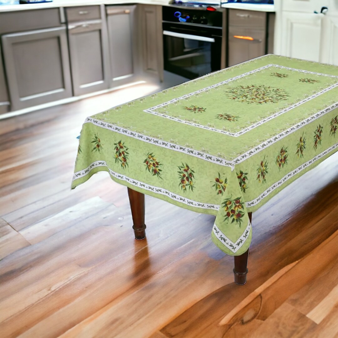 Provence Olives Green Rectangle Tablecloth Bright Colors 92x 59table ...