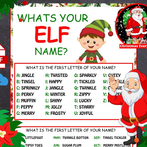 Whats Your Elf Name - Etsy
