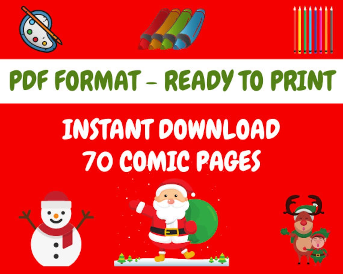 Blank Comic Book Christmas Strip Templates Christmas Cartoon - Etsy