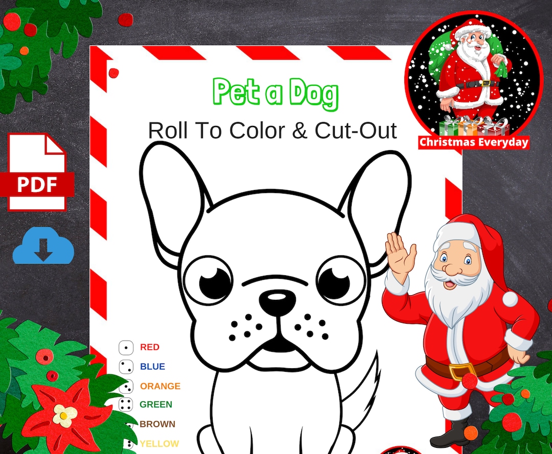 Roll A Dog Game Printable Colouring Games Roll A Dice Game - Etsy UK