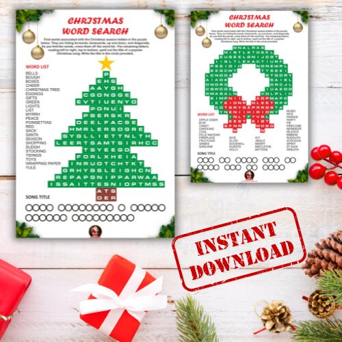 Christmas Word Search Puzzles Bundle Christmas Word Search - Etsy