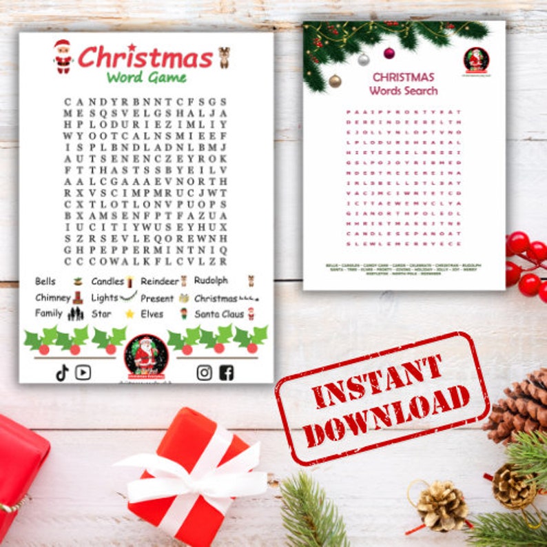 Christmas Word Search Puzzles Bundle Christmas Word Search - Etsy