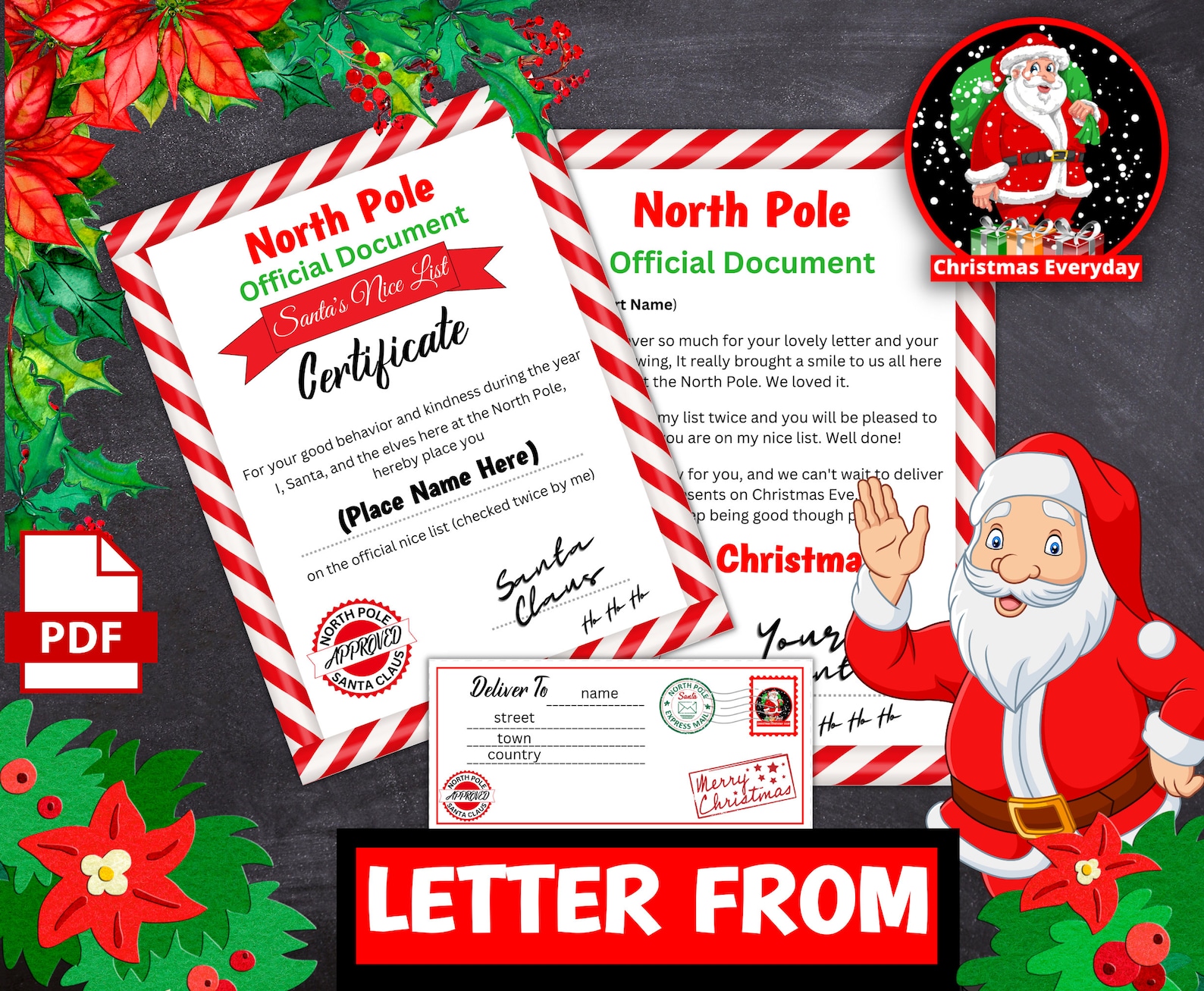 Printable Letter to Santa & Letter From Santa, Letter to Santa Envelope ...