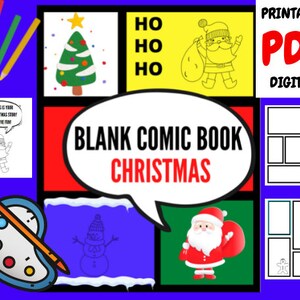 Blank Comic Book Christmas Strip Templates Christmas Cartoon - Etsy