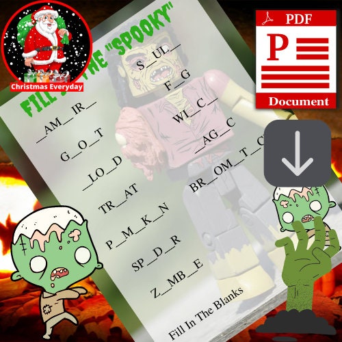 Zombie Printable Halloween Games Printable Zombie Party - Etsy