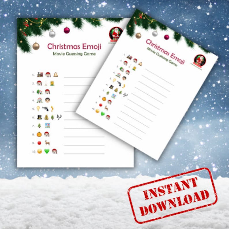 Christmas Emoji Game, Christmas Movie Game, Printable Christmas Games ...