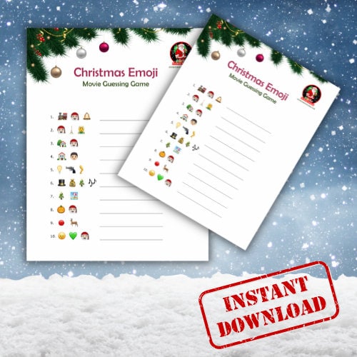 Christmas Emoji Game, Christmas Movie Game, Printable Christmas Games ...