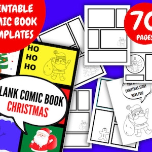Blank Comic Book Christmas Strip Templates Christmas Cartoon - Etsy