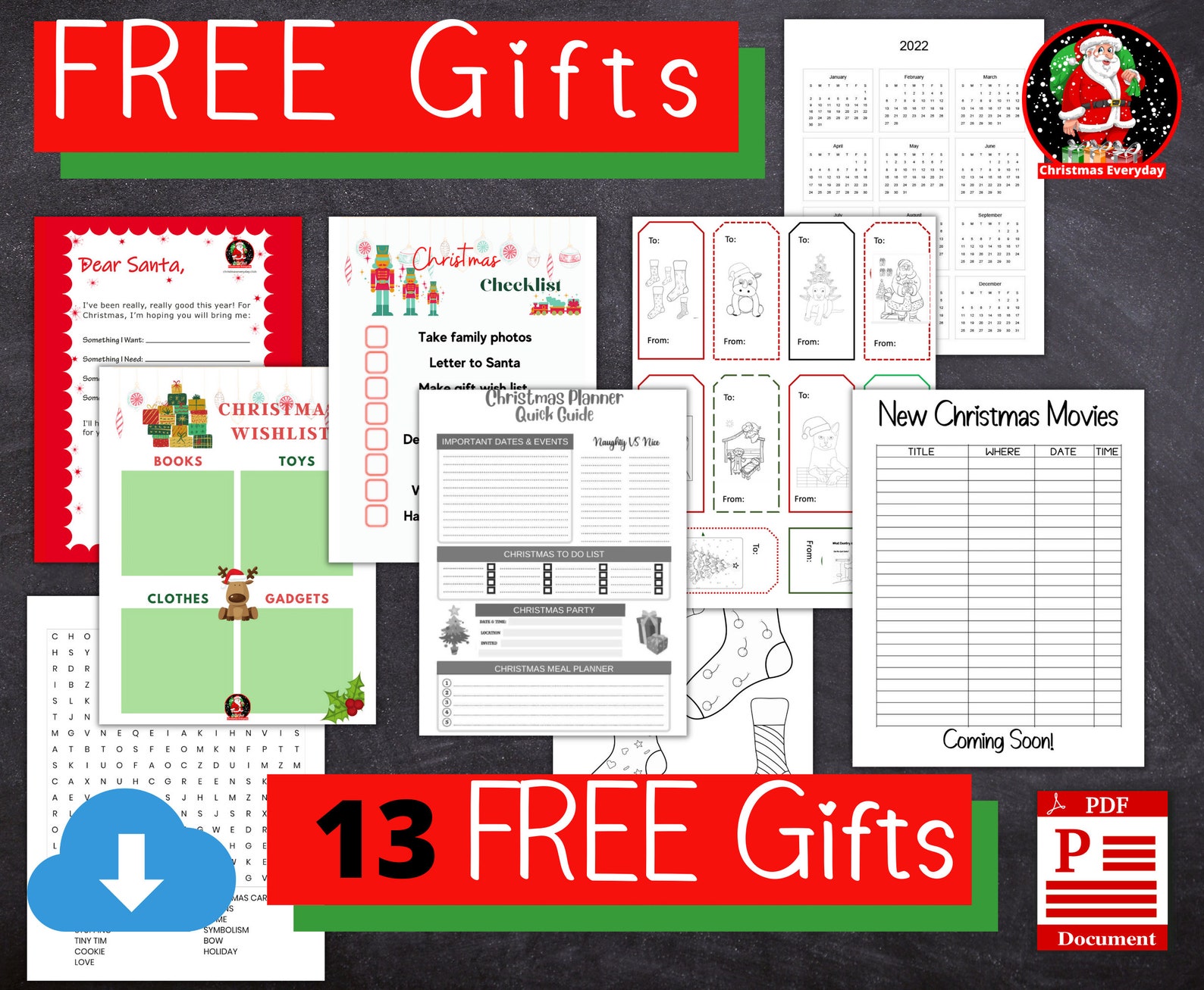 Christmas Game BUNDLE 5 Christmas Printable Games Christmas Day PACK ...