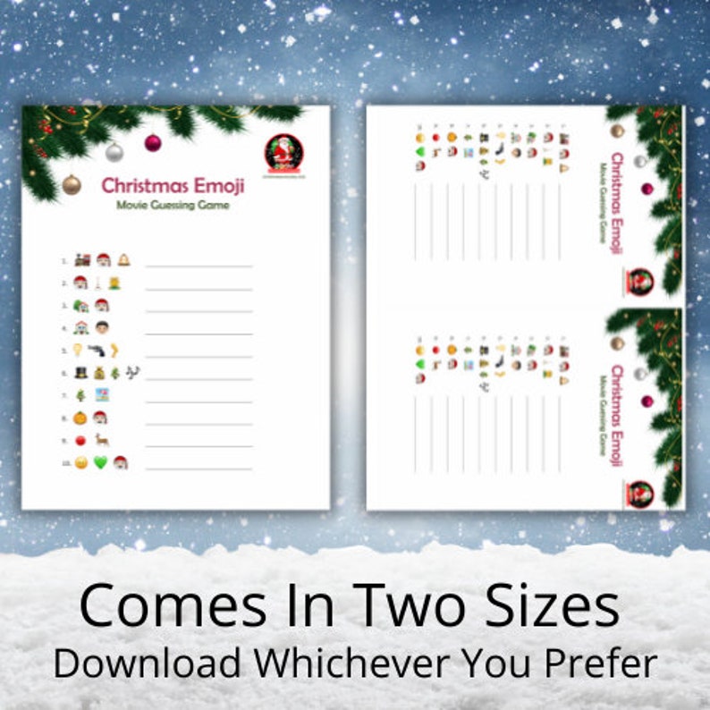 Christmas Emoji Game, Christmas Movie Game, Printable Christmas Games ...