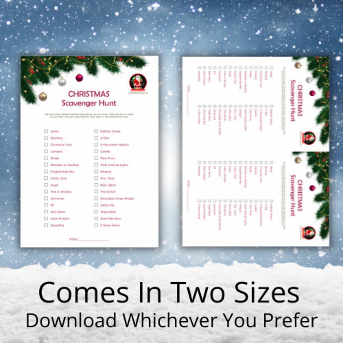Christmas Game BUNDLE 5 Christmas Printable Games Christmas Day PACK ...