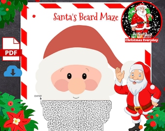Santa Beard Printable - Etsy