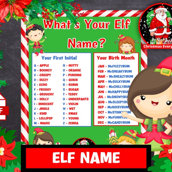 Whats Your Elf Name - Etsy