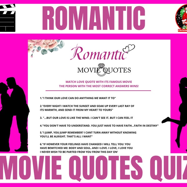 Rom Com Movie Quote Quiz - Etsy