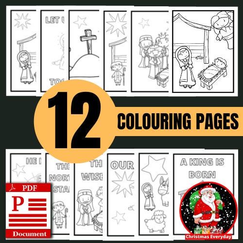 Bible and Nativity Coloring Pages Kid Friendly Easy to - Etsy