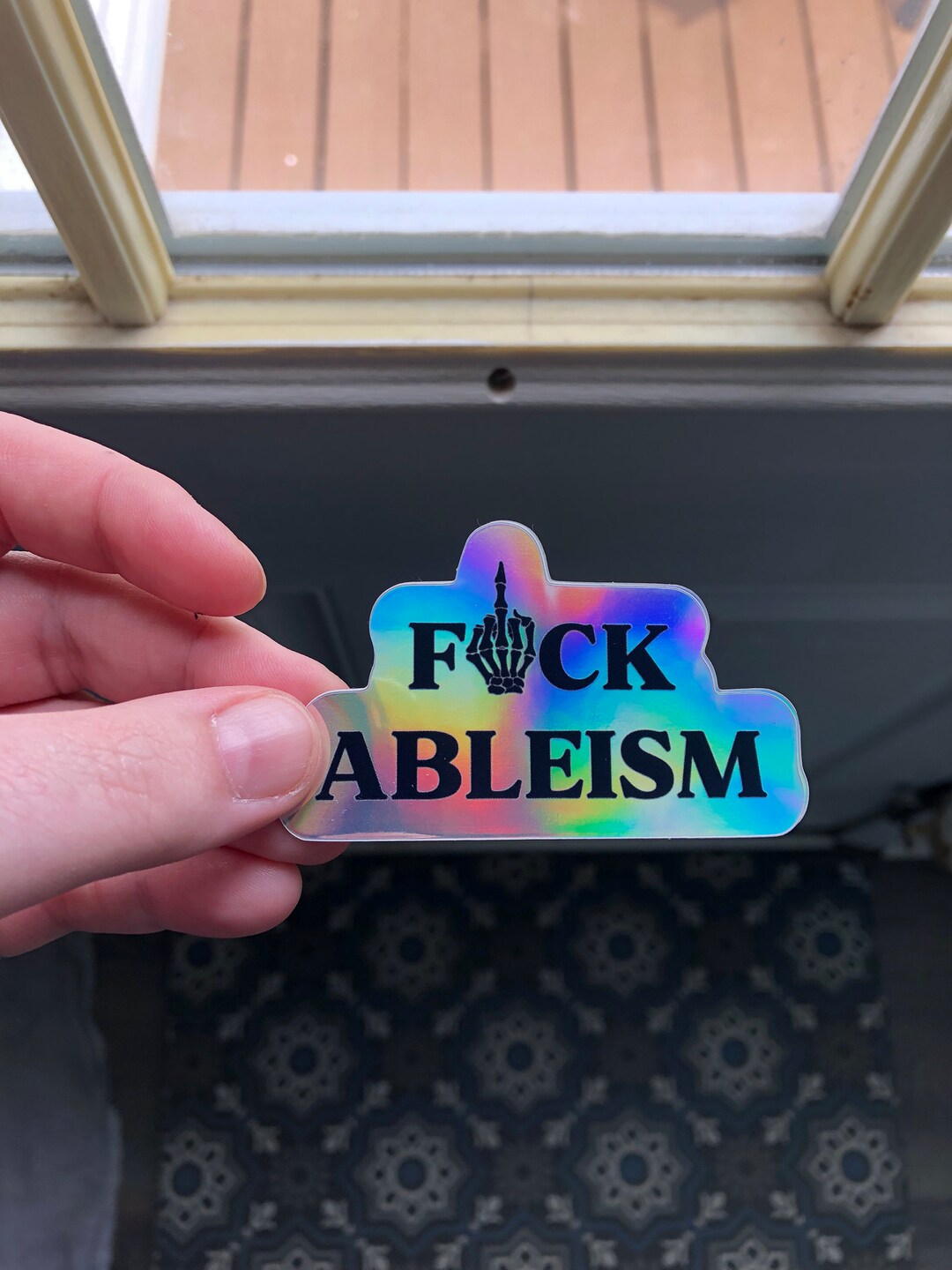 FCK Ableism Sticker, Skeleton Middle Finger, End Ableism, Chronic ...