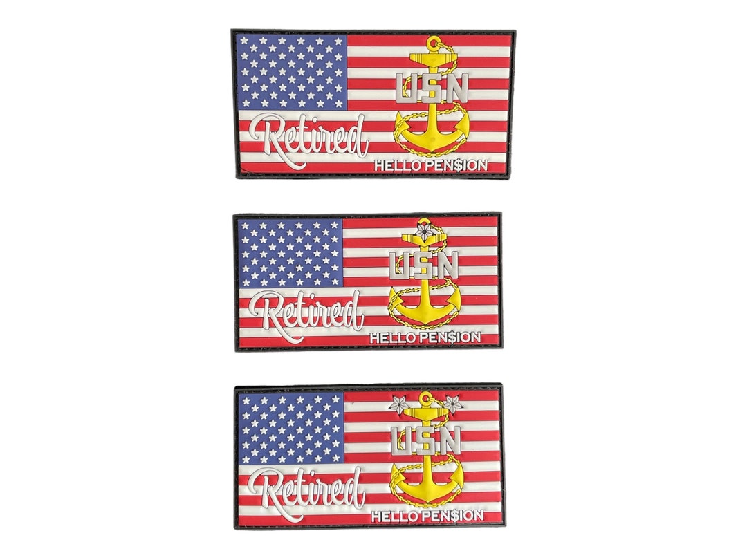 USN Retired E7/E8/E9 US Flag PVC Patches - Etsy