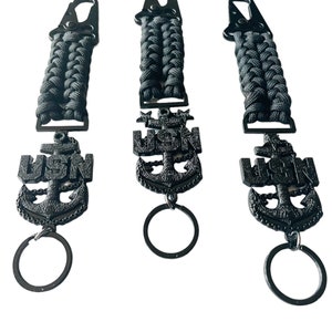 USN E7/E8/E9 All Black Tribal Anchor Sanctified Weave Paracord ...