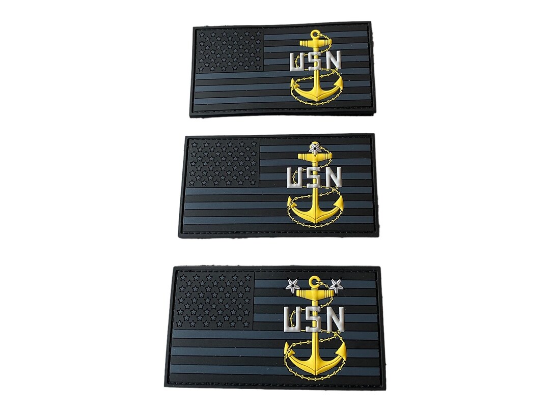 USN E7/E8/E9 Black US Flag PVC Patches - Etsy