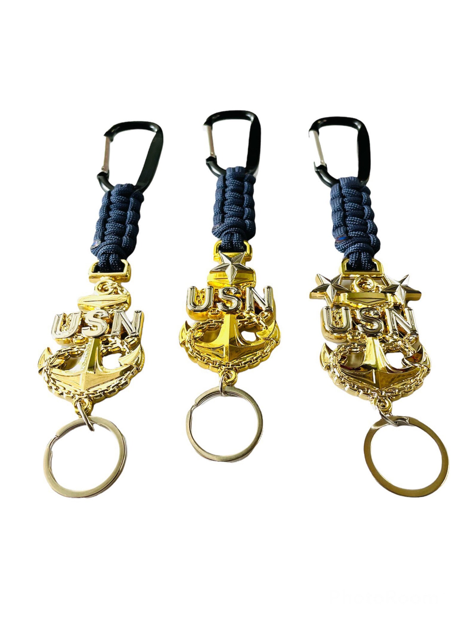 USN E7/E8/E9 Gold Anchors With Navy Blue Paracord Keychains - Etsy