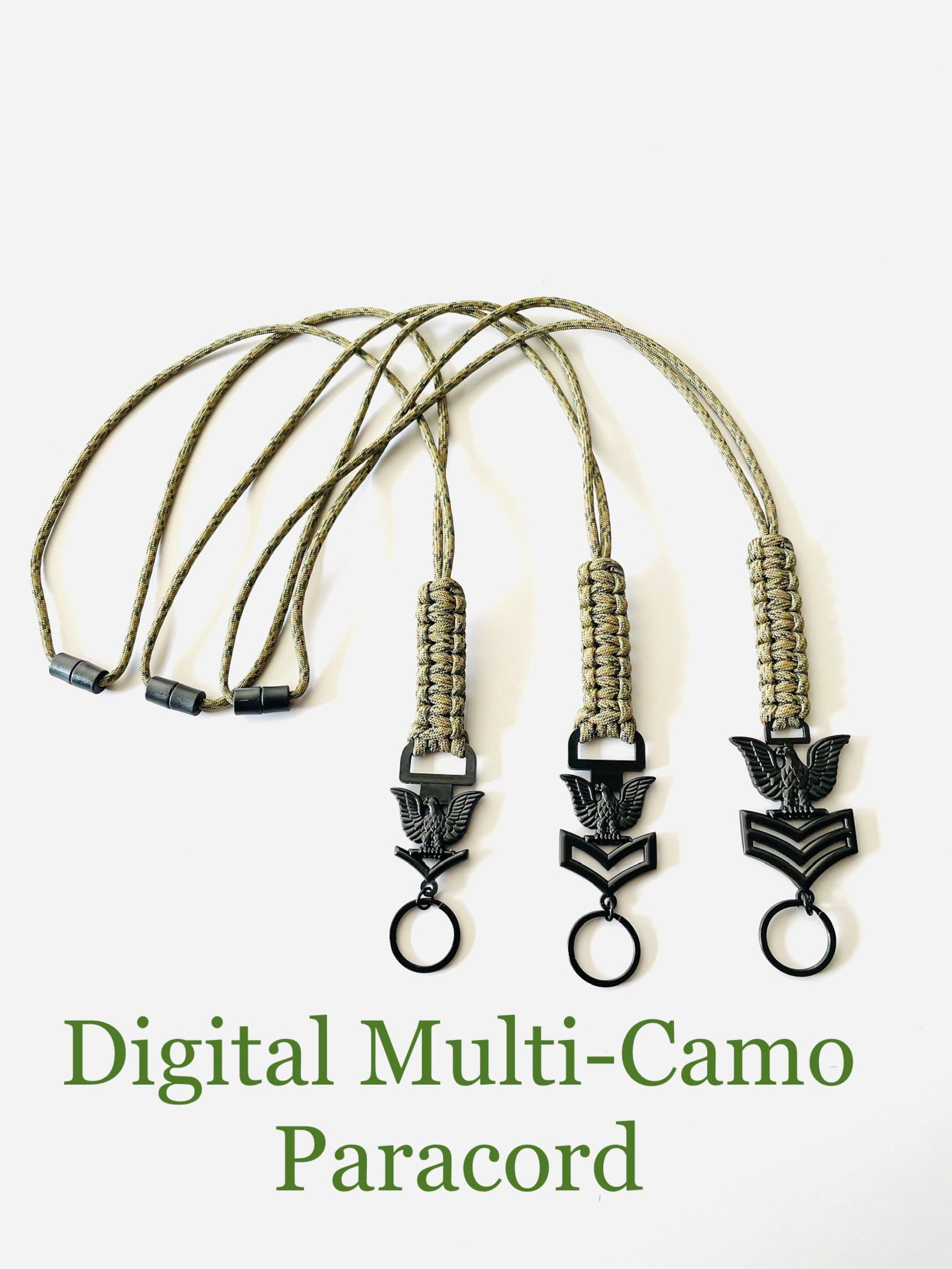 USN E4/E5/E6 Black Crow With Digital Multi Camo Paracord Neck Lanyard ...