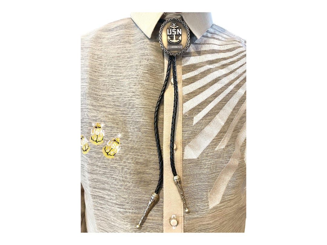 USN Command Senior Chief Bolo Tie Antique Nickel Pendant - Etsy