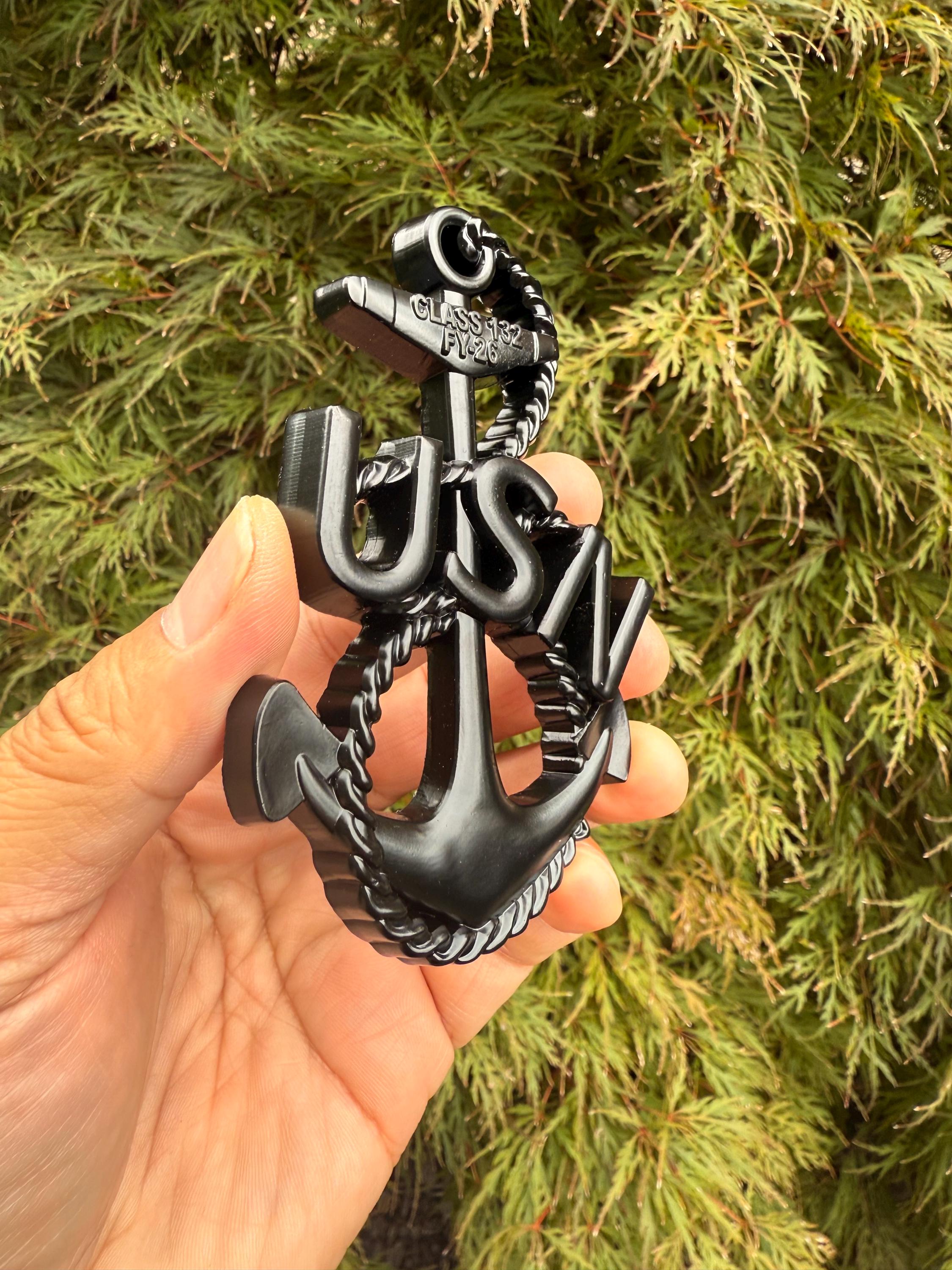 USN Class 132 FY 26 Heritage Anchor Blacked Out Coin - Etsy