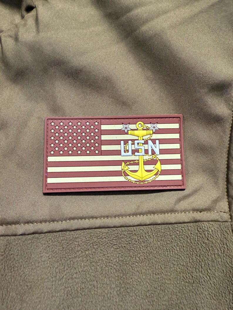 USN E7/E8/E9 Brown US Flag PVC Patches - Etsy