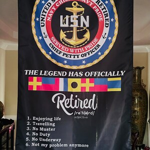 USN Chief, Senior Chief and Master Chief Retired 5X3 Vertical Flag. - Etsy