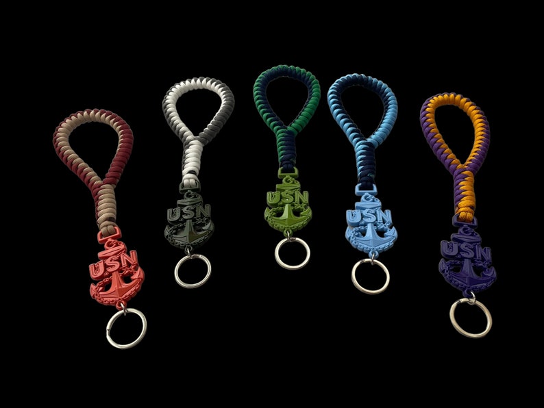 USN CPO Colored Anchors Keychains/keyfob - Etsy