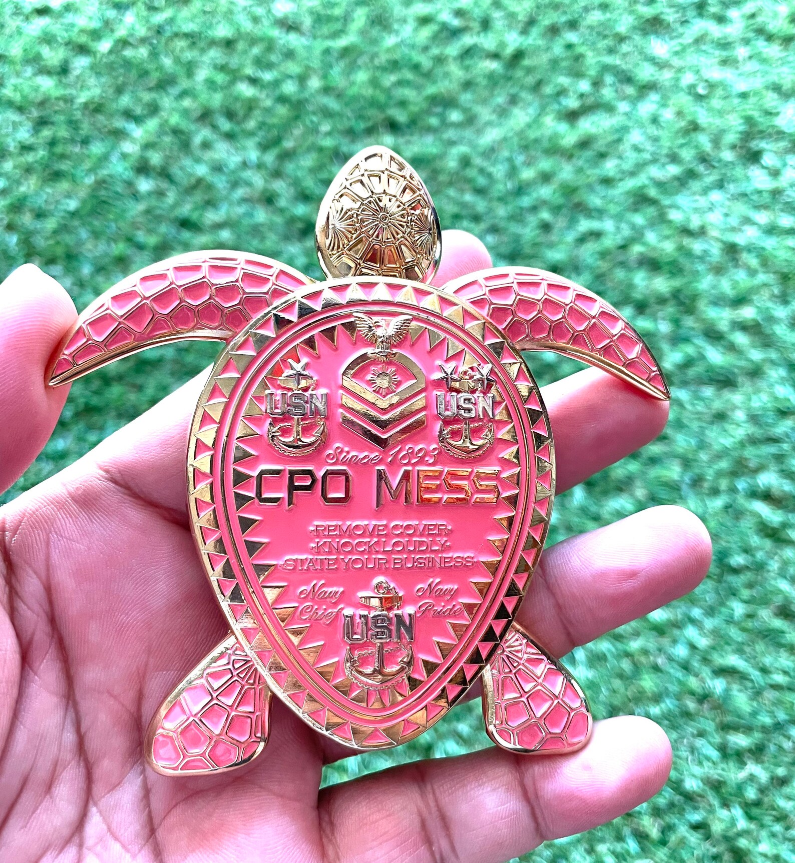 USN CPO Class 127 Turtle Coin Pink Version - Etsy