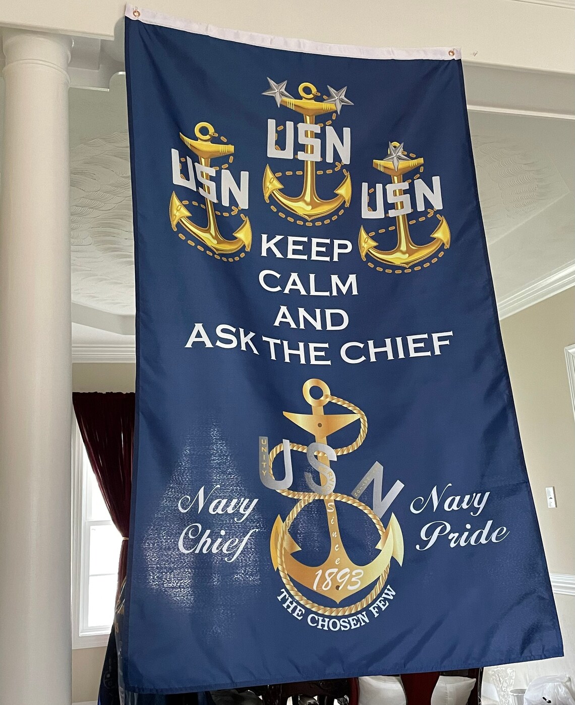 USN CPO Mess 5X3 Vertical Flag | Etsy