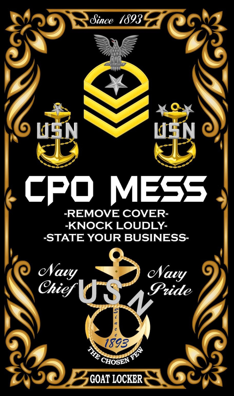 USN CPO Mess 5X3 Vertical Flag - Etsy