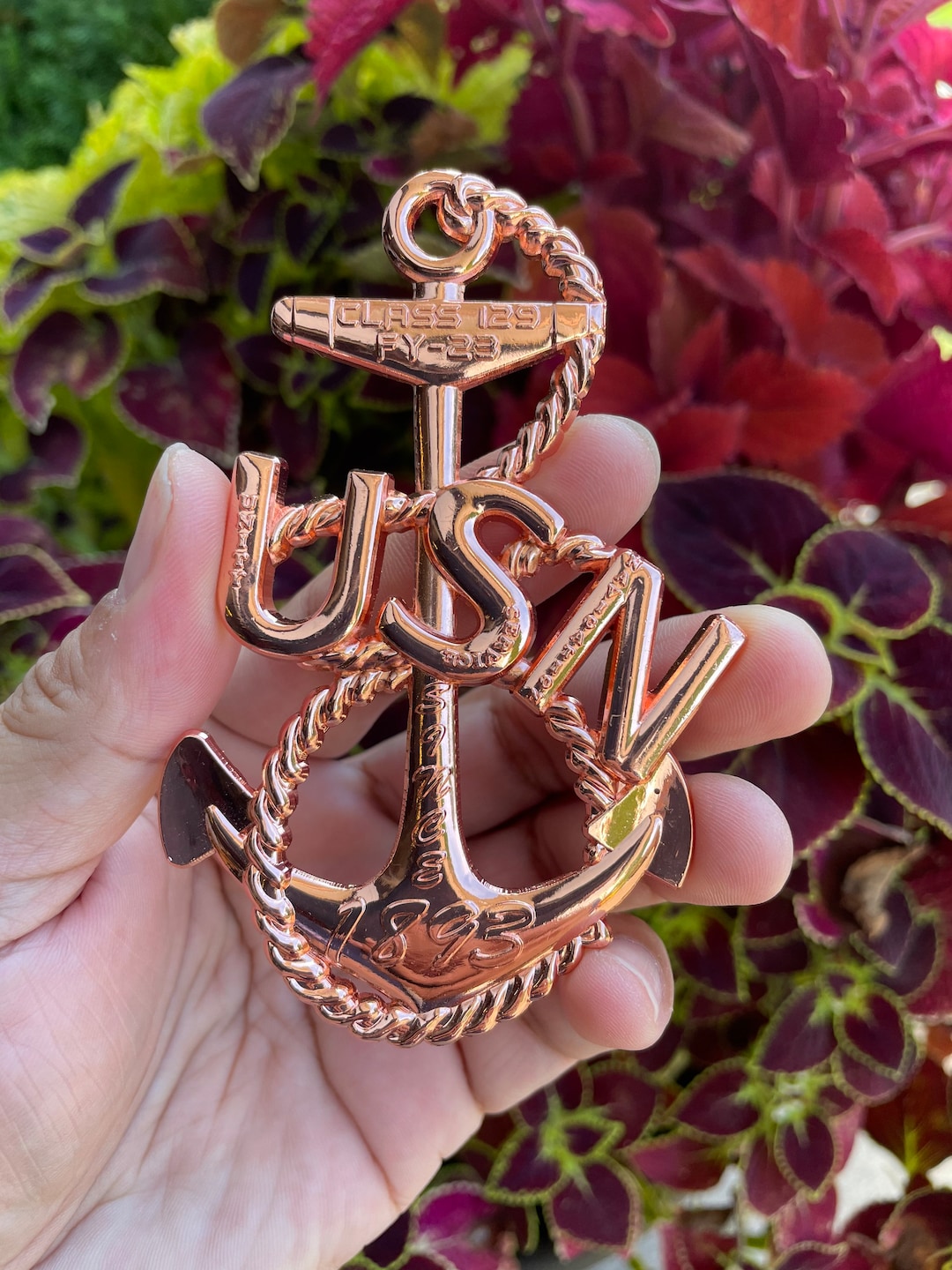 USN Class 129 FY 23 Rose Gold Heritage Anchor Coin. - Etsy