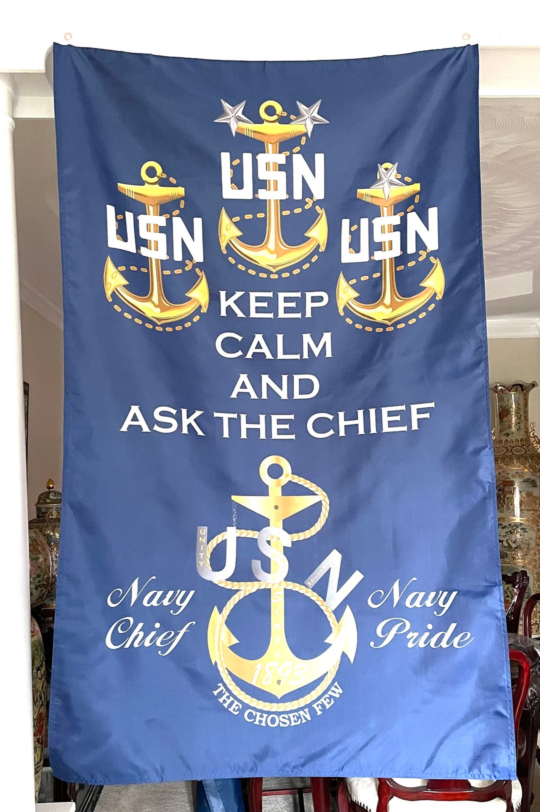 USN CPO Mess 5X3 Vertical Flag - Etsy