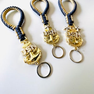 USN E7/E8/E9 Navy Blue and Gold Paracord Keychains/keyfob - Etsy