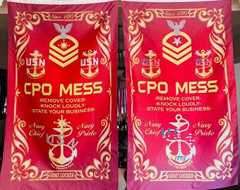 USN CPO Mess 5X3 Vertical Flag - Etsy
